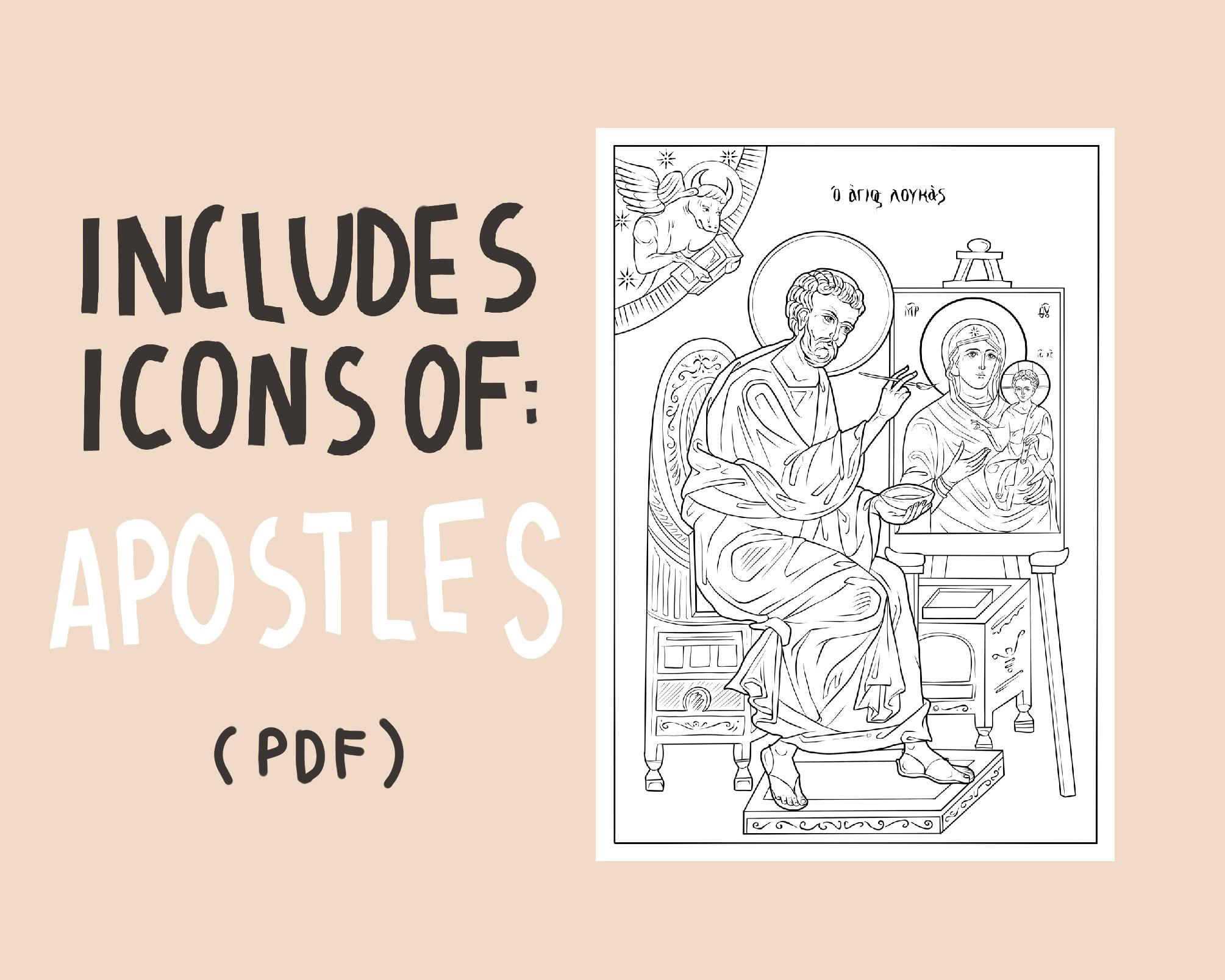 Christian Coloring Pages Bundle: Orthodox Icon Outlines for Iconography ...