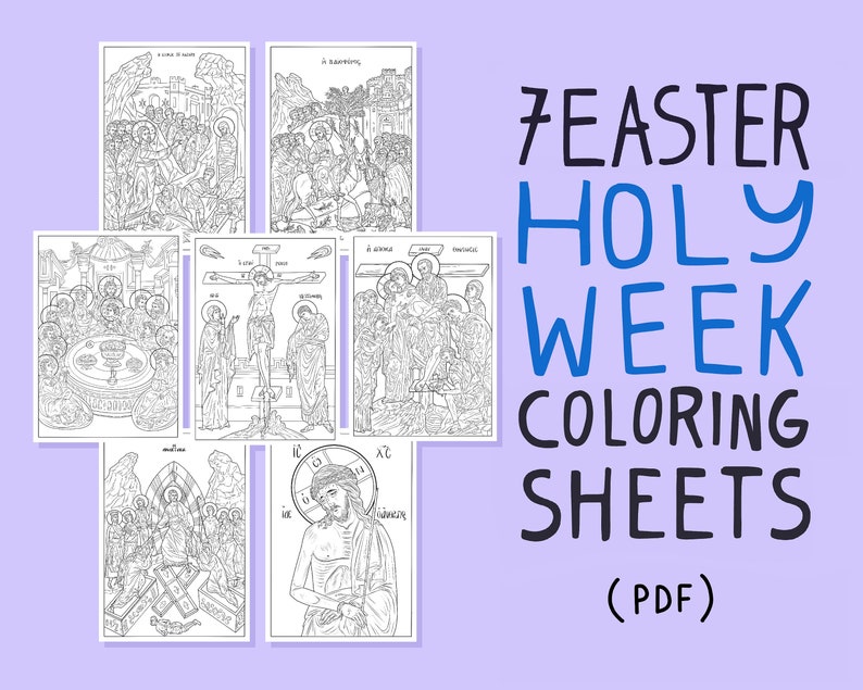 Easter Holy Week Coloring Pages | Christian Orthodox Icons | Palm ...