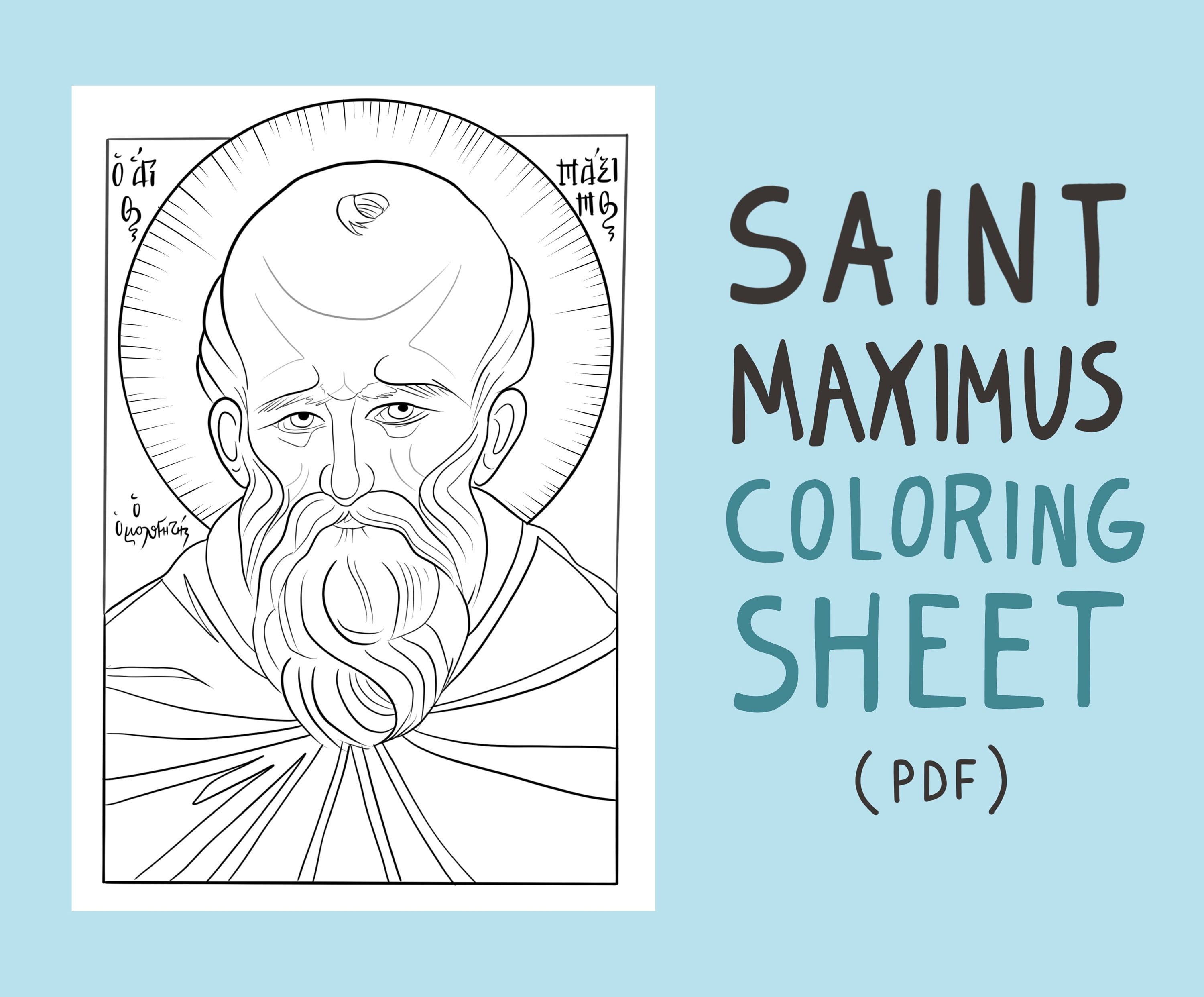 Christian Greek Orthodox Icon of Saint Maximus the Confessor (Άγιος ...