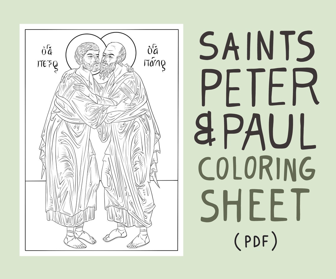 Saints Peter and Paul | Christian Orthodox Icon | Printable Coloring ...