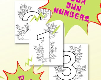 Numbers 0 9 Coloring - Etsy