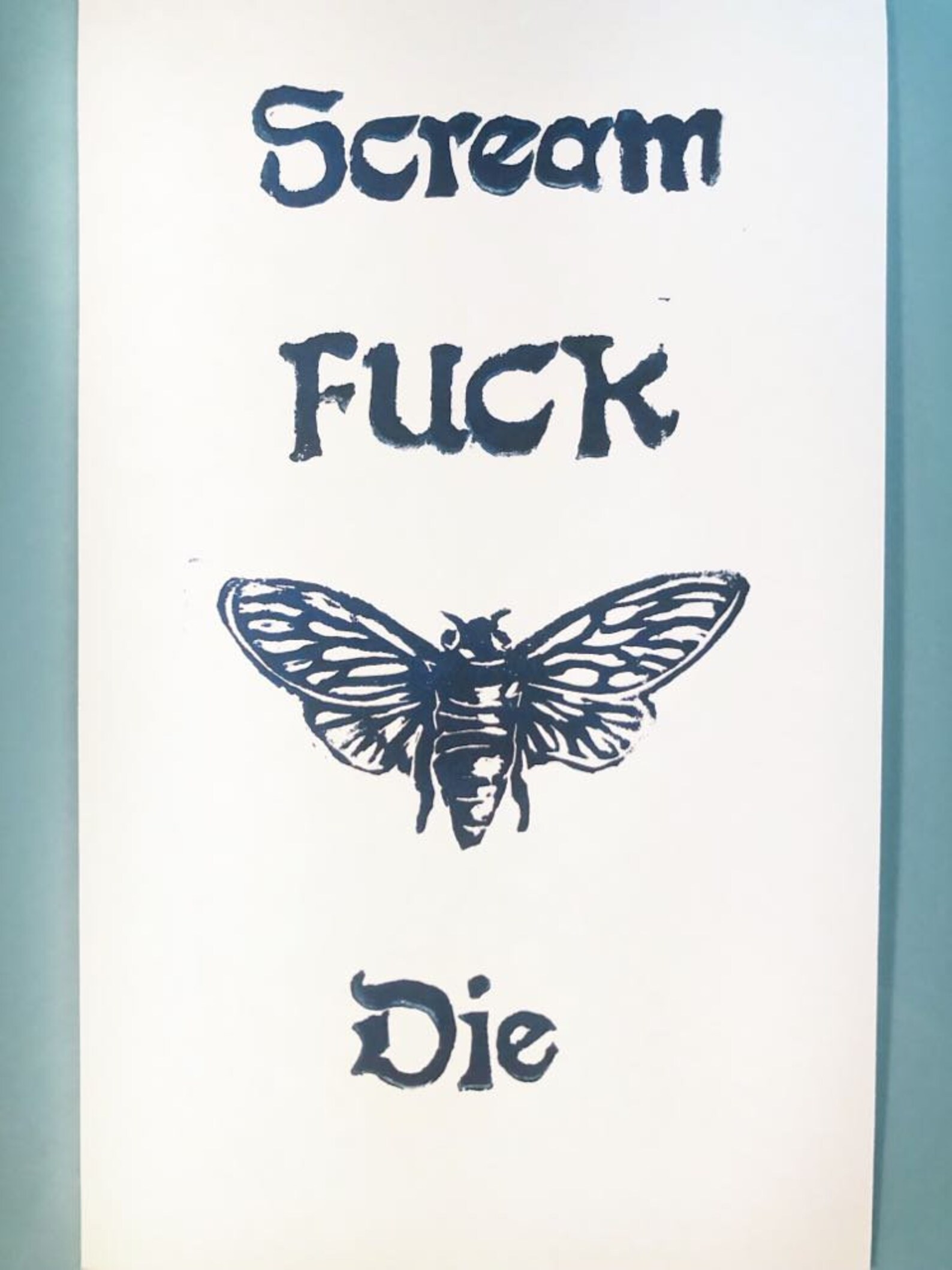 Scream Fuck Die Cicada Print Funny Art Irreverent Humor Etsy