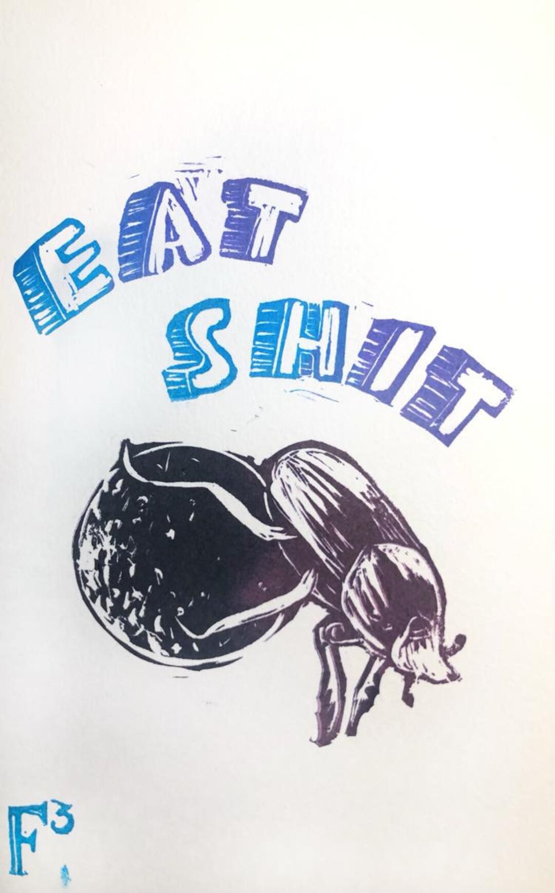Eat Shit Dung Beetle Print, Irreverent Humor, Funny Art Print, Bug ...