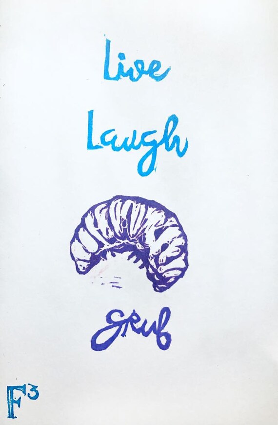 Live Laugh Grub art print irreverent humor bug print nature | Etsy