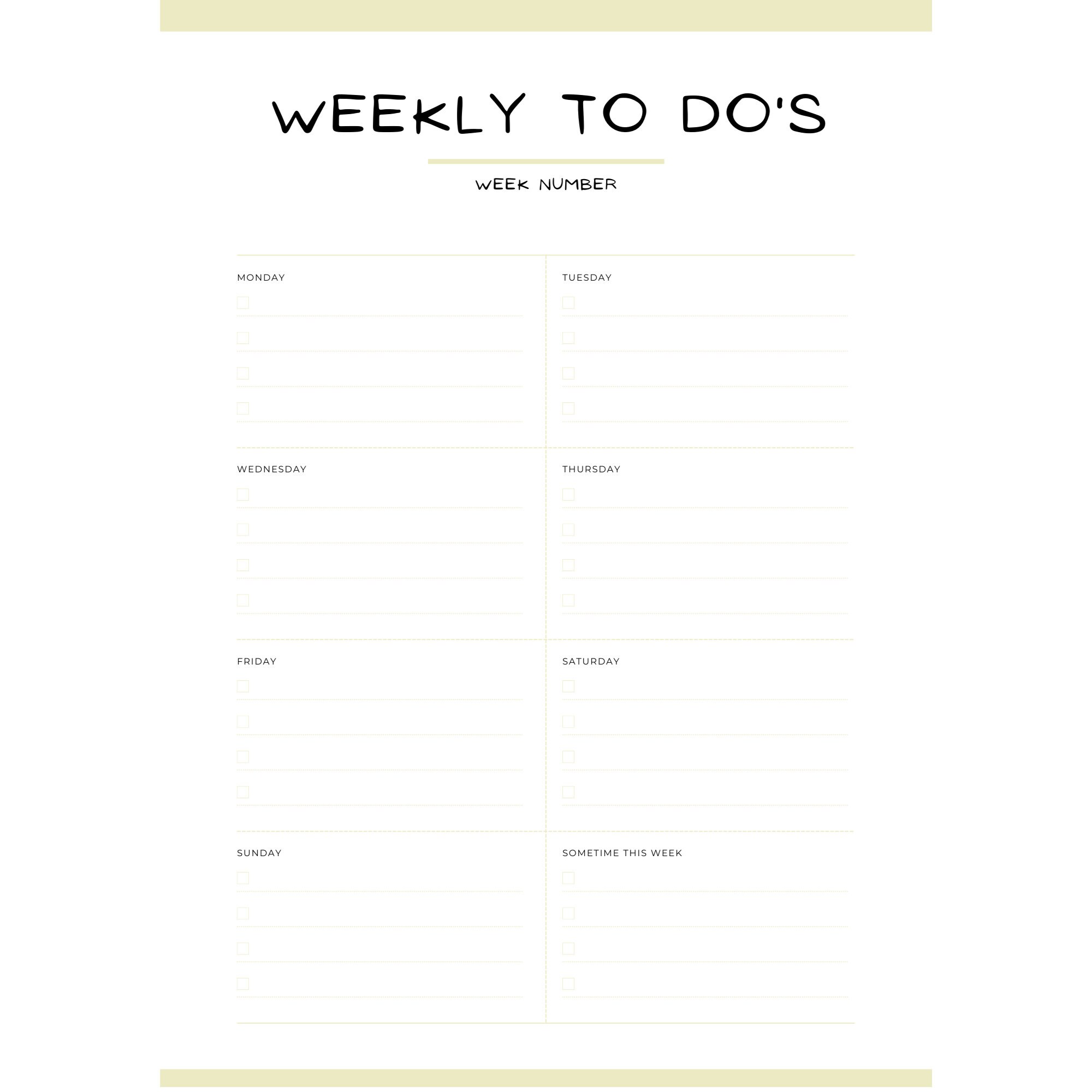 A4 Weekly Planner, Printable, Digital Product, Agenda, Organization ...