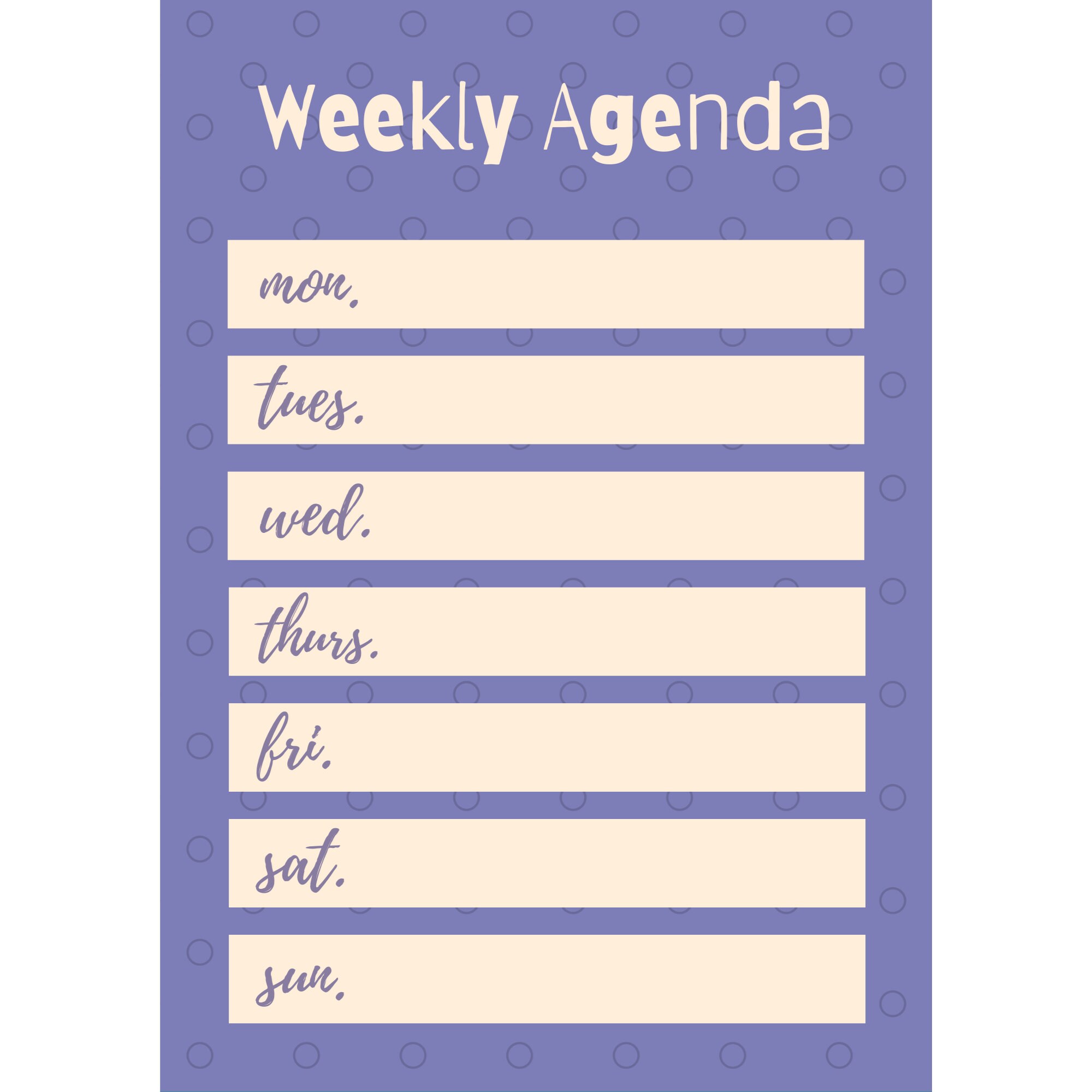 A4 Weekly Planner, Printable, Digital Product, Agenda, Organization ...