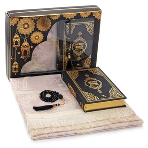 Islamic Prayer Gift Box, Prayer Rug, Quran With English Translation ...