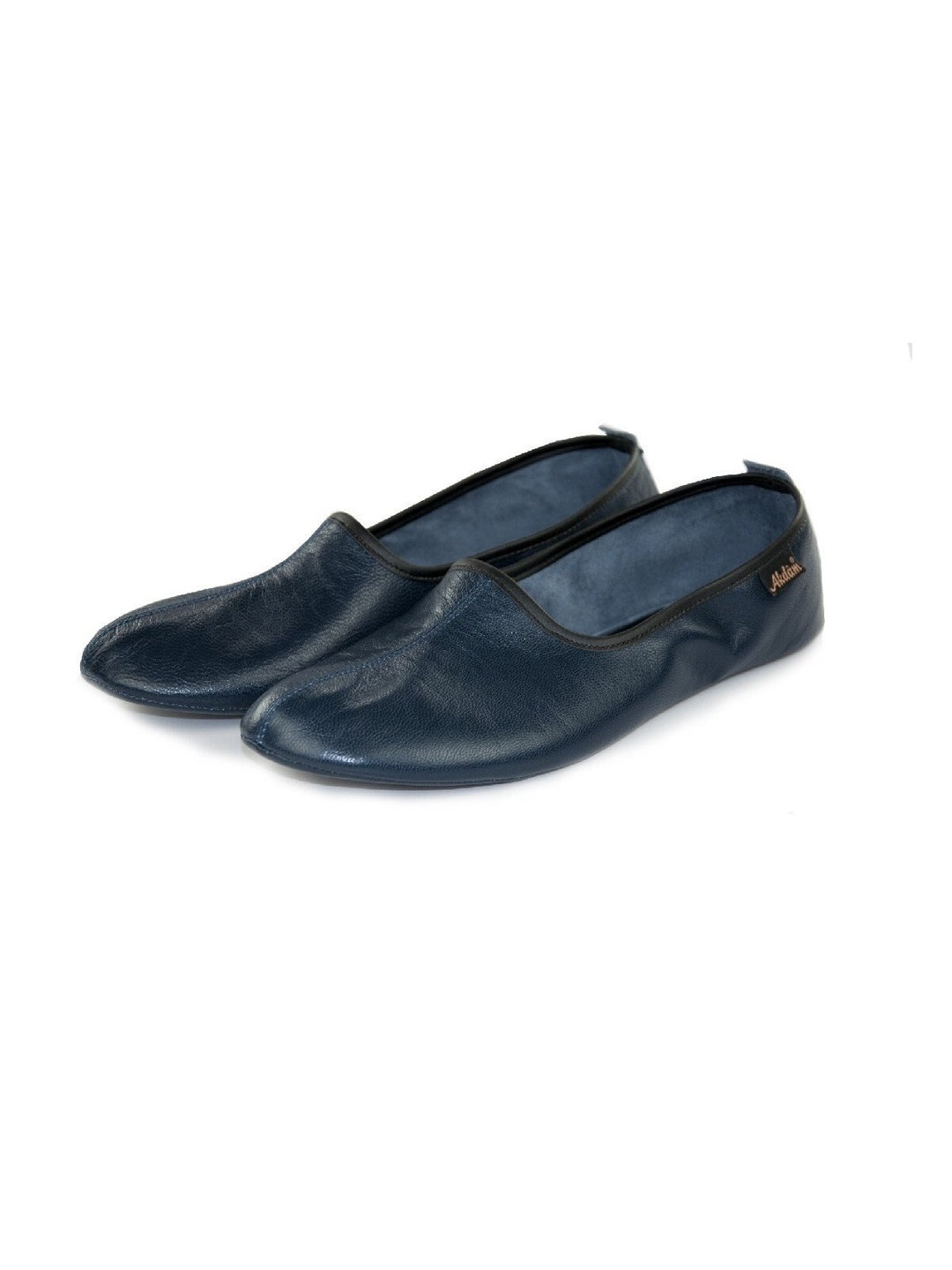 Navy Blue Leather Handmade Tawaf Shoes, Genuine Umrah & Hajj Shoes ...