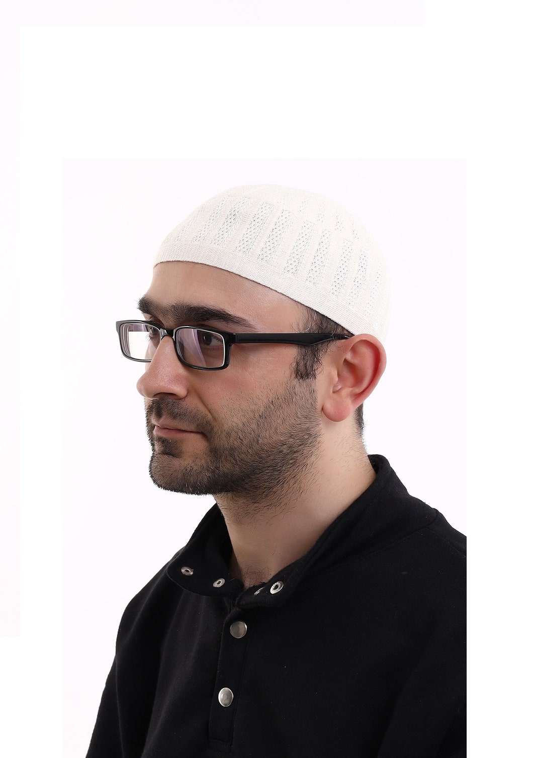 Muslim Winter Kufi Hats for Men, 100% Bamboo Yarn Islamic Prayer Hat ...