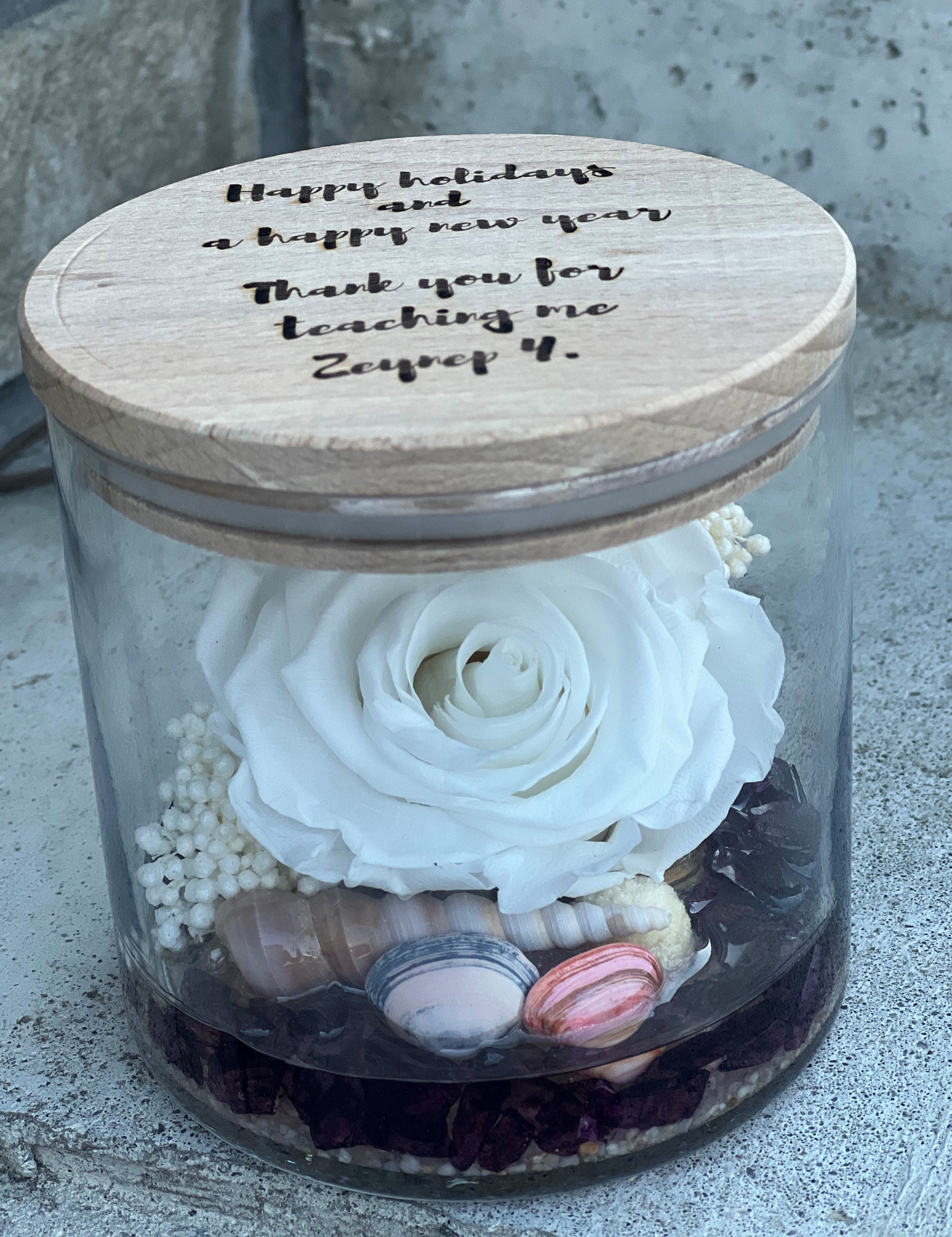 White Preserved Rose Eternal Rose Personalized Gift Gift - Etsy