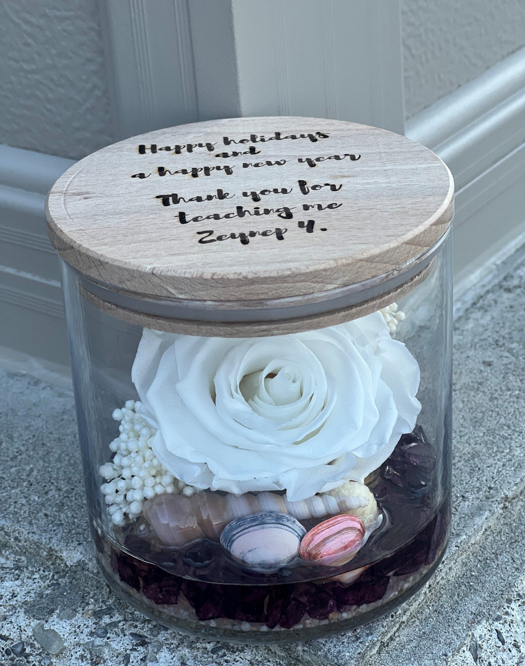 White Preserved Rose Eternal Rose Personalized Gift Gift - Etsy