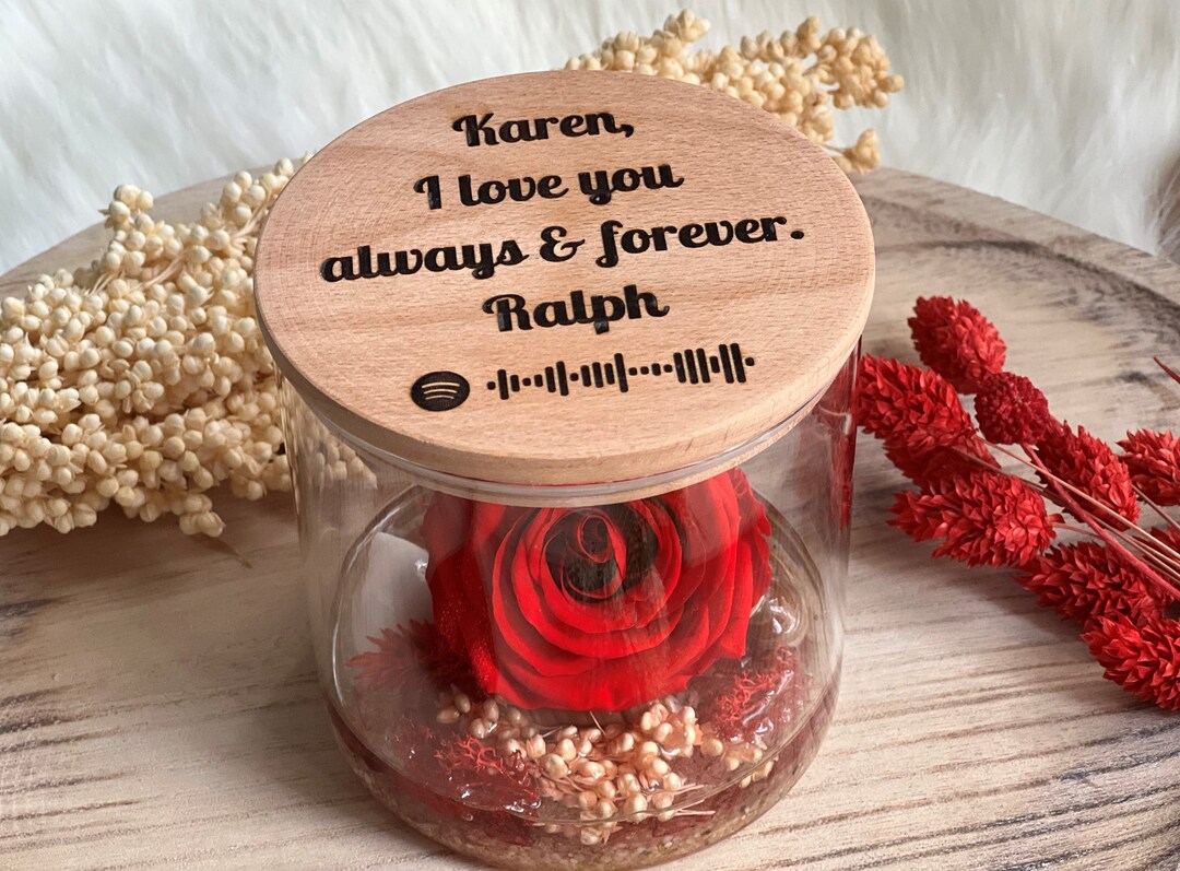 Red Preserved Rose Eternal Rose Personalized Gift - Etsy