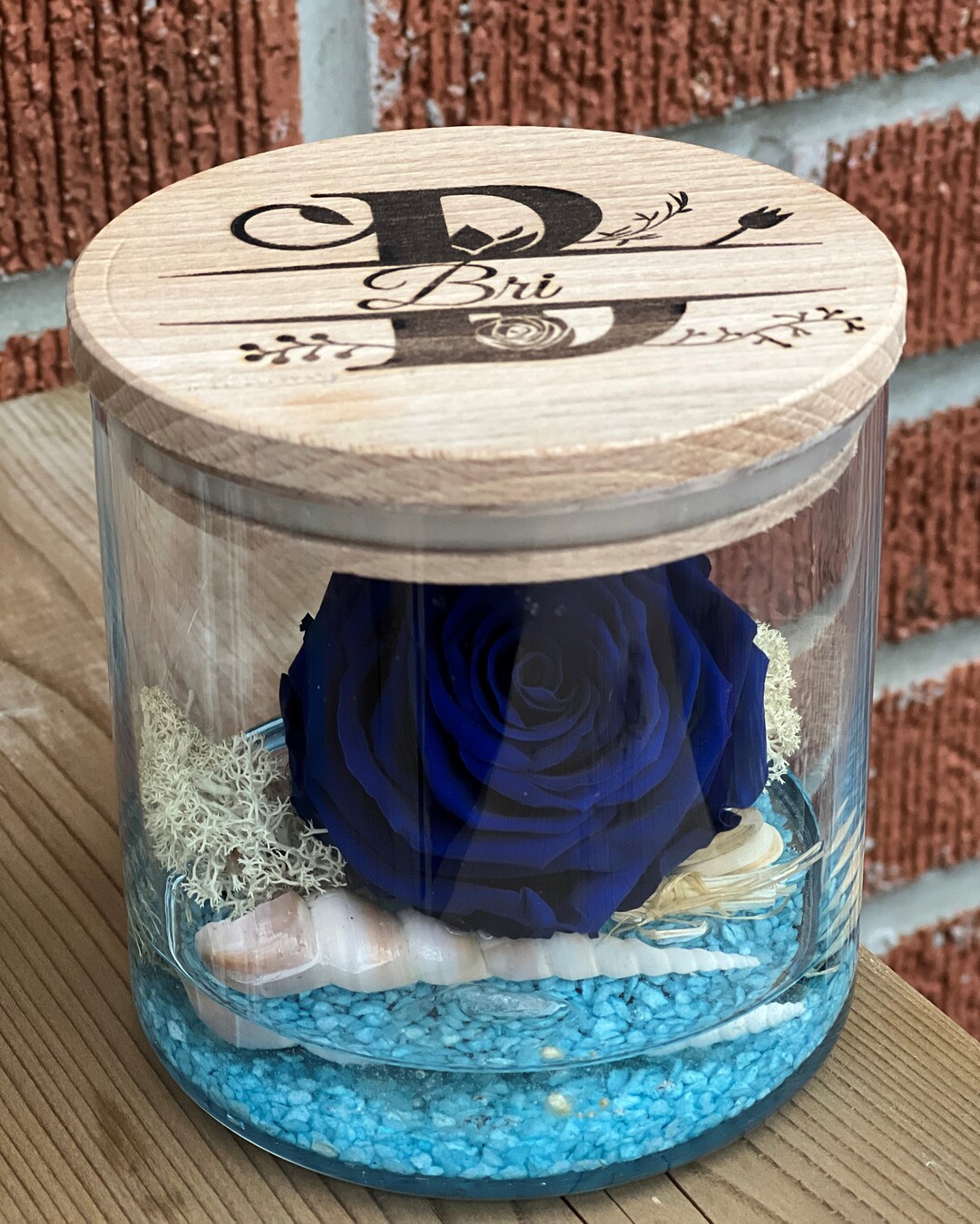 Blue Preserved Rose, Eternal Rose, Personalized Gift, Gift for Him ...