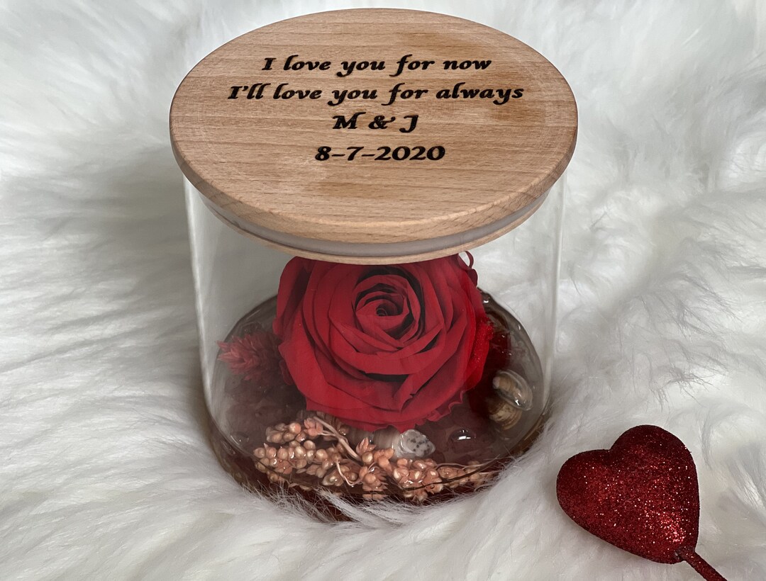 Preserved Rose, Gift for Girlfriend From Boyfriend, Personalized ...