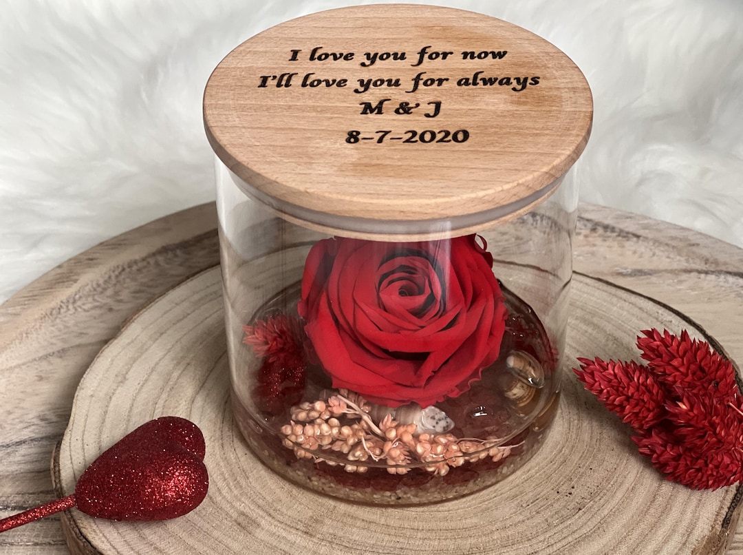 Preserved Rose, Gift for Girlfriend From Boyfriend, Personalized ...