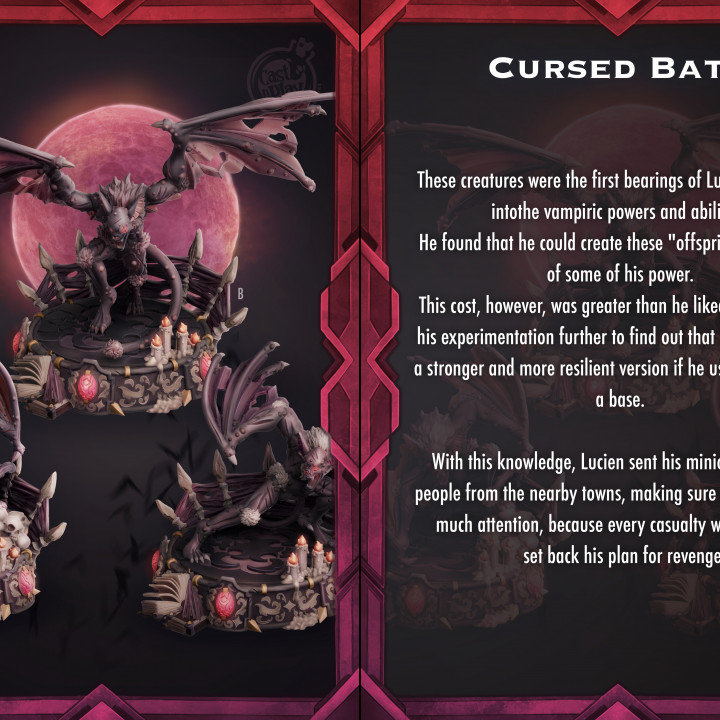 CastNPlay Midnight Curse Cursed Bats 3D Printed Resin | Etsy