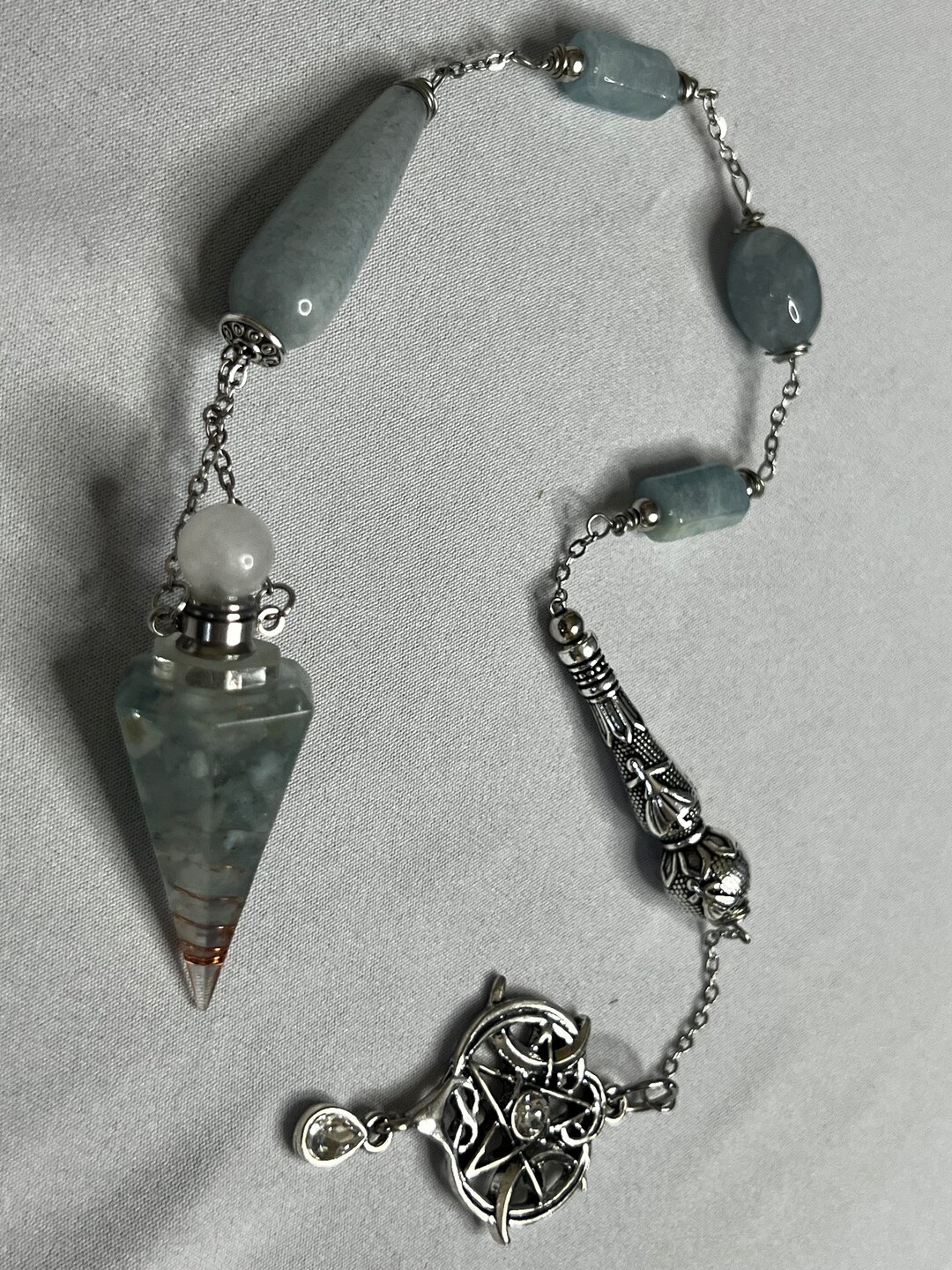 Aquamarine Poison Bottle Pendulum Divination, Reiki, Altar Tool Dowsing ...
