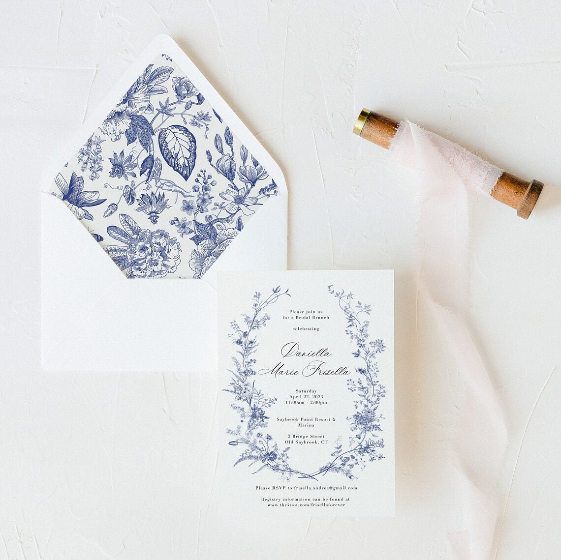 Printable Blue Floral Envelope Liners, Instant Download - Etsy