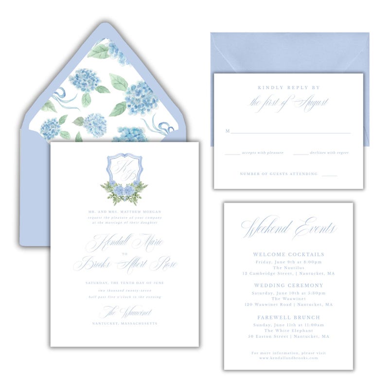 Hydrangea Wedding Invitation - Etsy