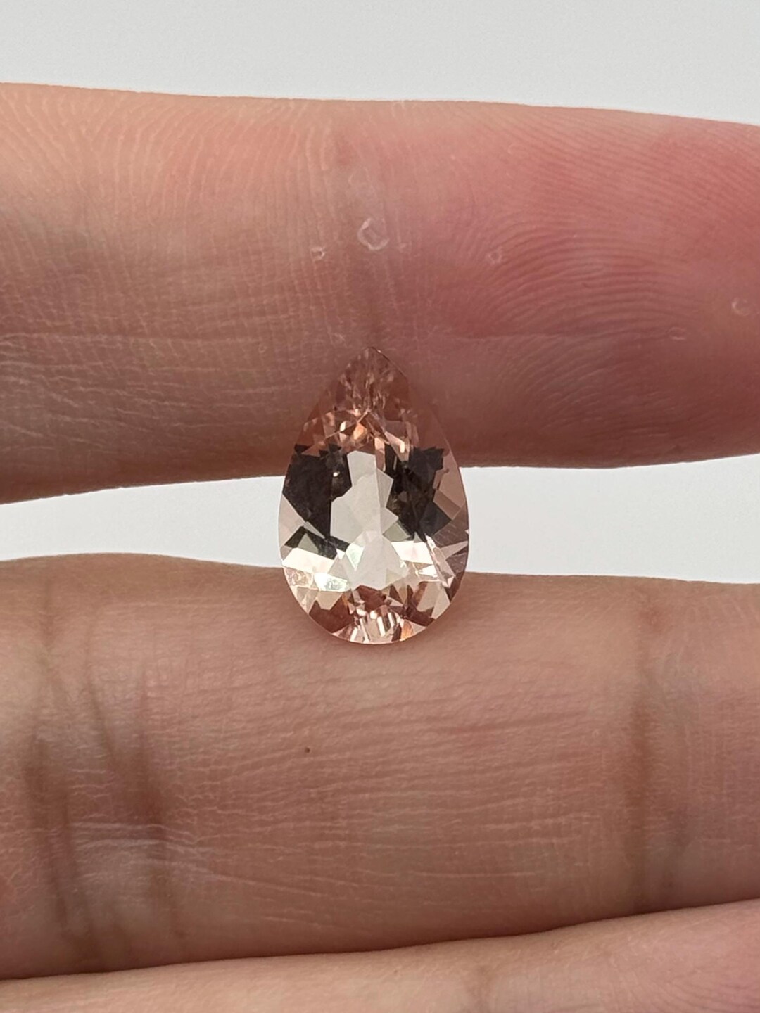 3.63 Ct Morganite Pear Cut AAA Natural Peach Pink Loose Gemstone – 14x9 ...