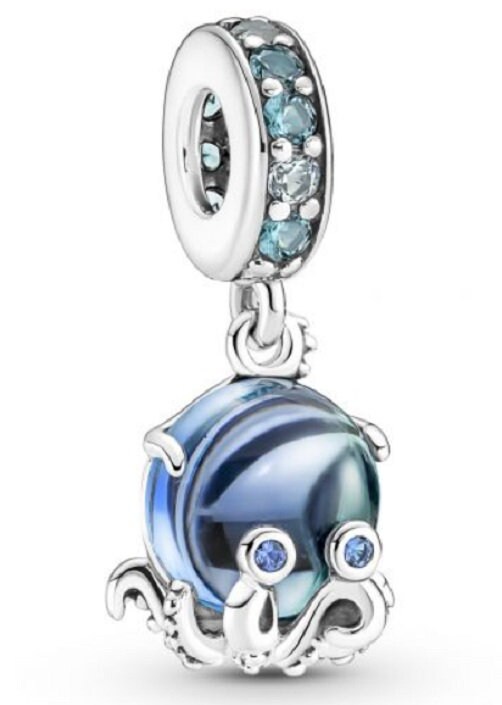 New Pandora Sea Turtle Dangle Murano Blue Glass Charm Bead W/pouch - Etsy