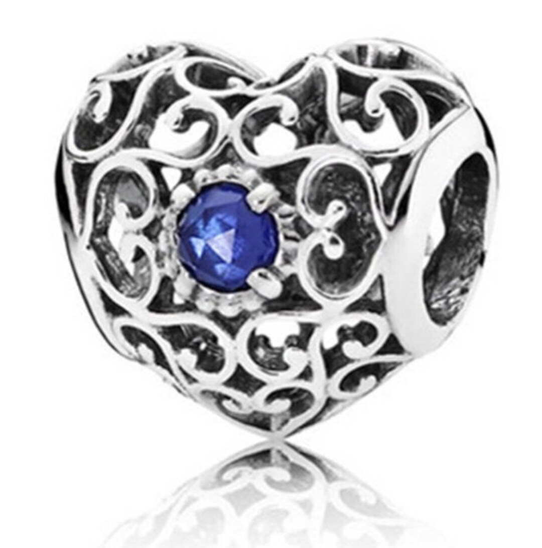 New Pandora Signature Heart Birthstone September Charm - Etsy