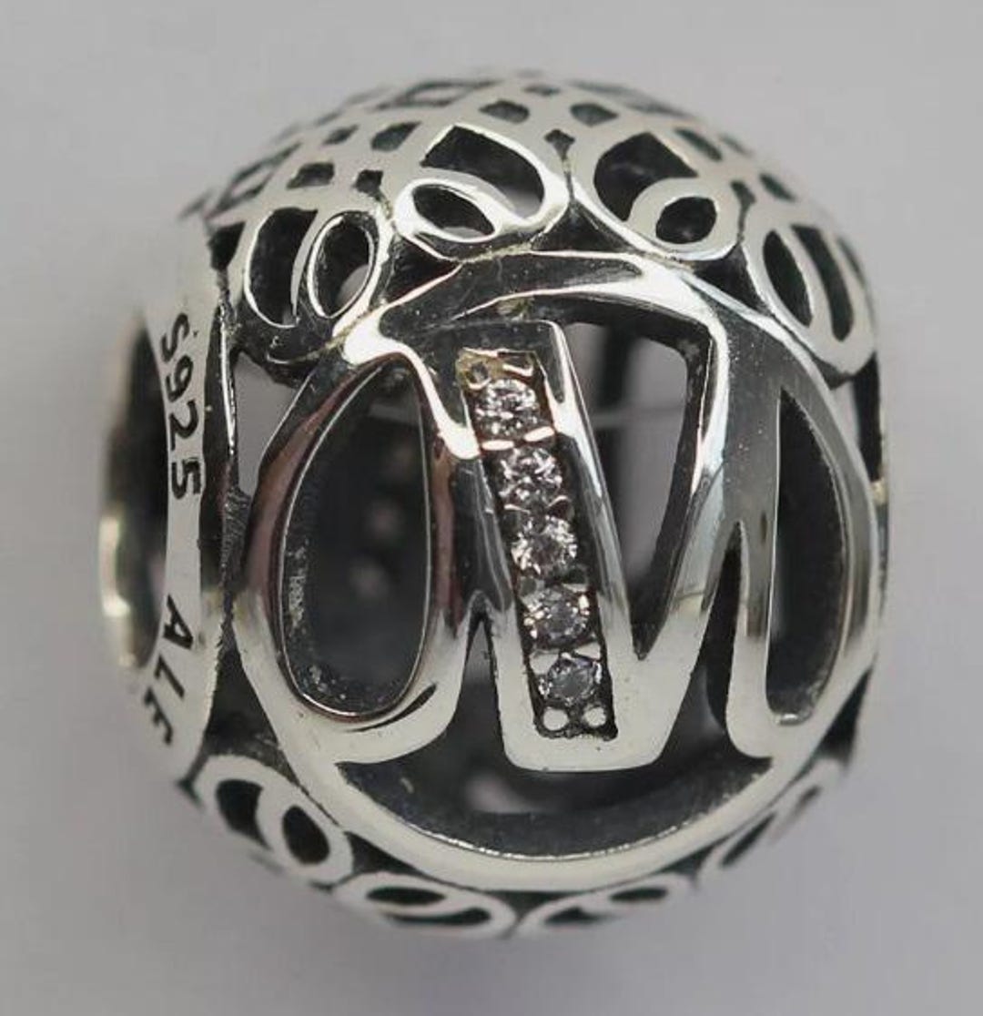 New Pandora Sterling Silver Authentic Initial Letter M Charm Bead - Etsy