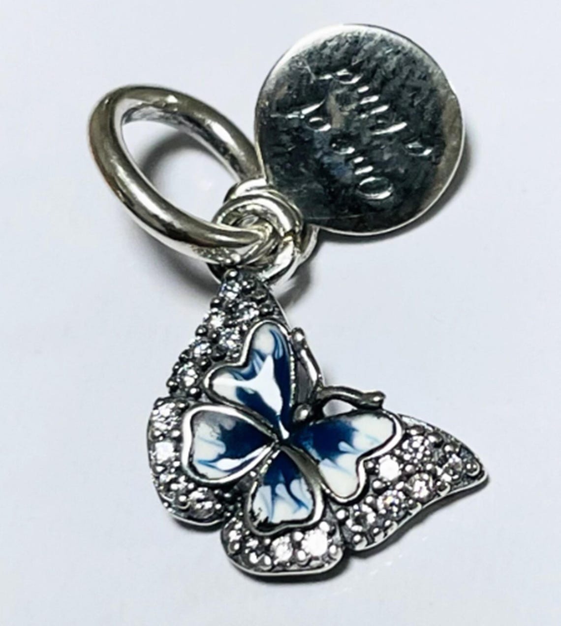 New Pandora Blue Butterfly and Quote Double Dangle Charm Bead - Etsy