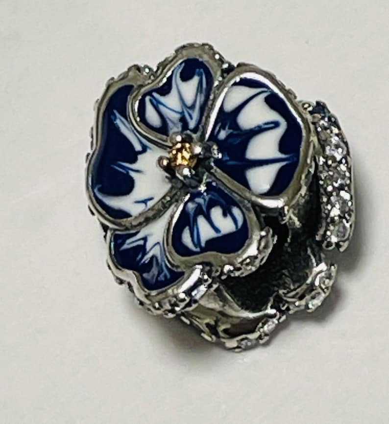 New Pandora Blue Authentic Pansy Flower Charm Bead - Etsy