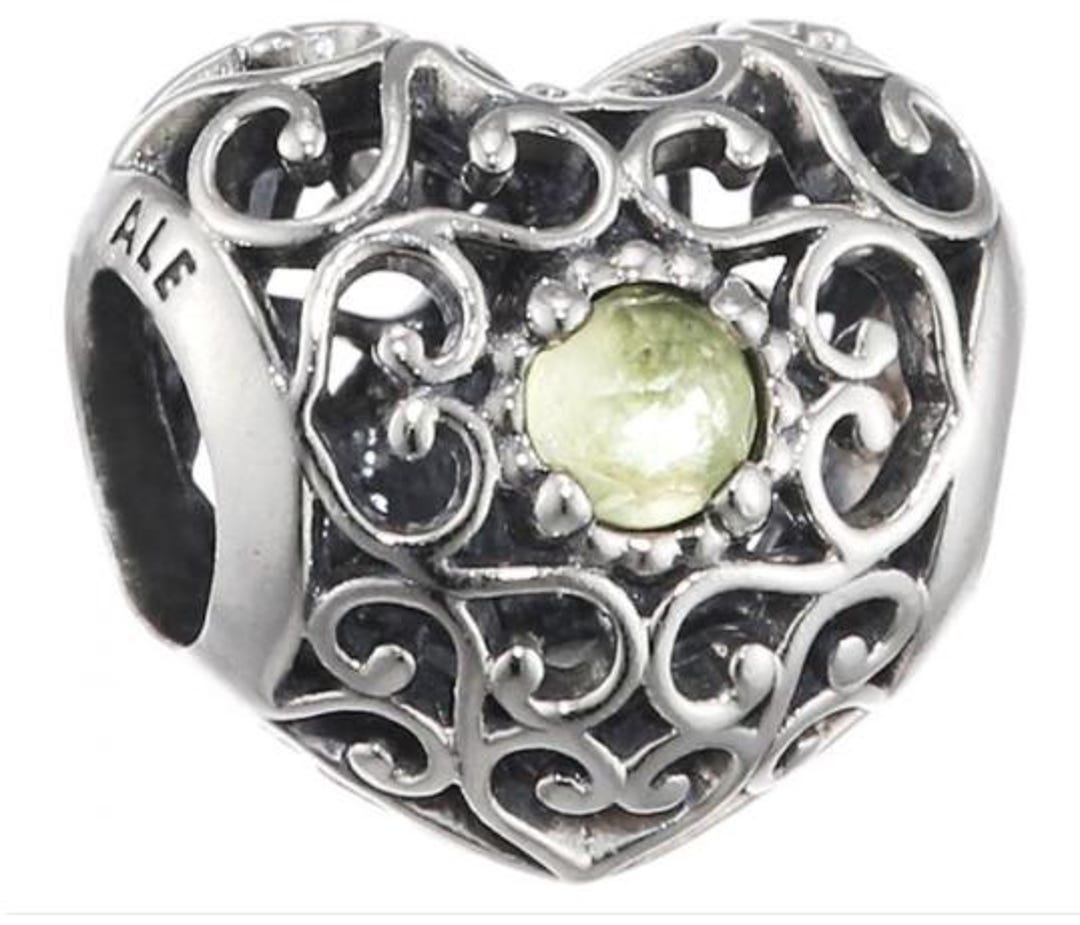 New Pandora Signature Heart Birthstone August Charm - Etsy