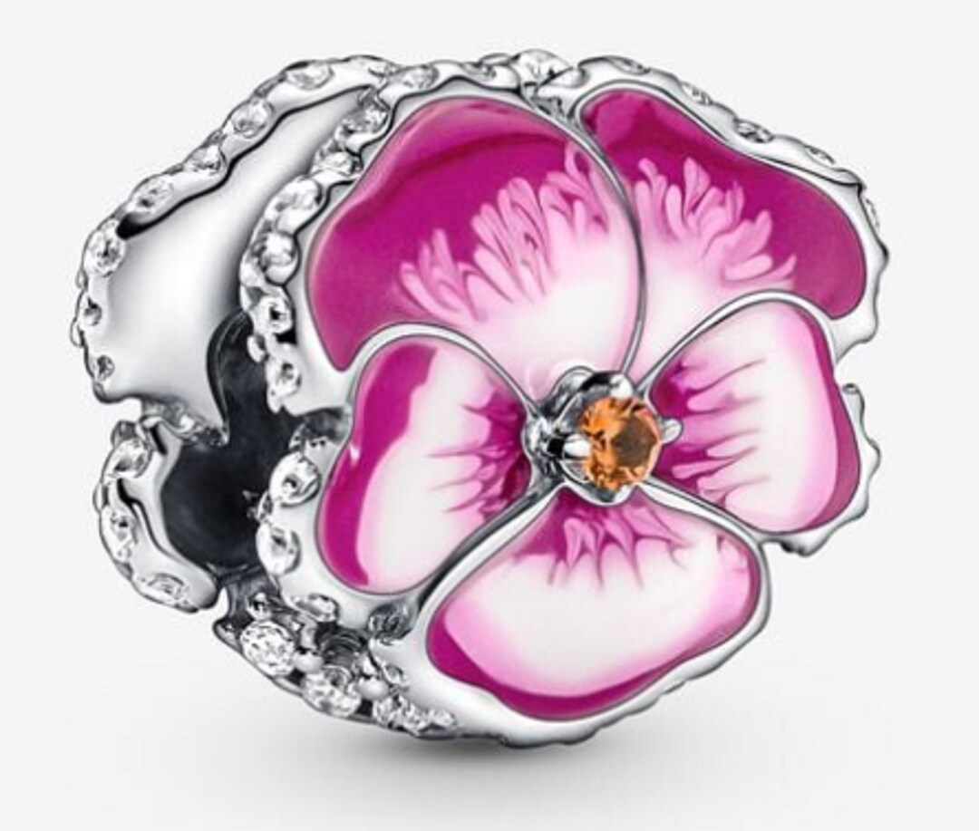 New Pandora Pink Authentic Pansy Flower Charm Bead - Etsy