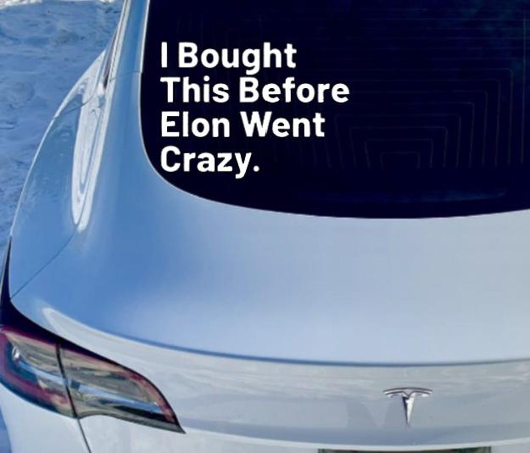 Bought This Before Elon Went Crazy Tesla Decal / Sticker Vinyl Die Cut ...