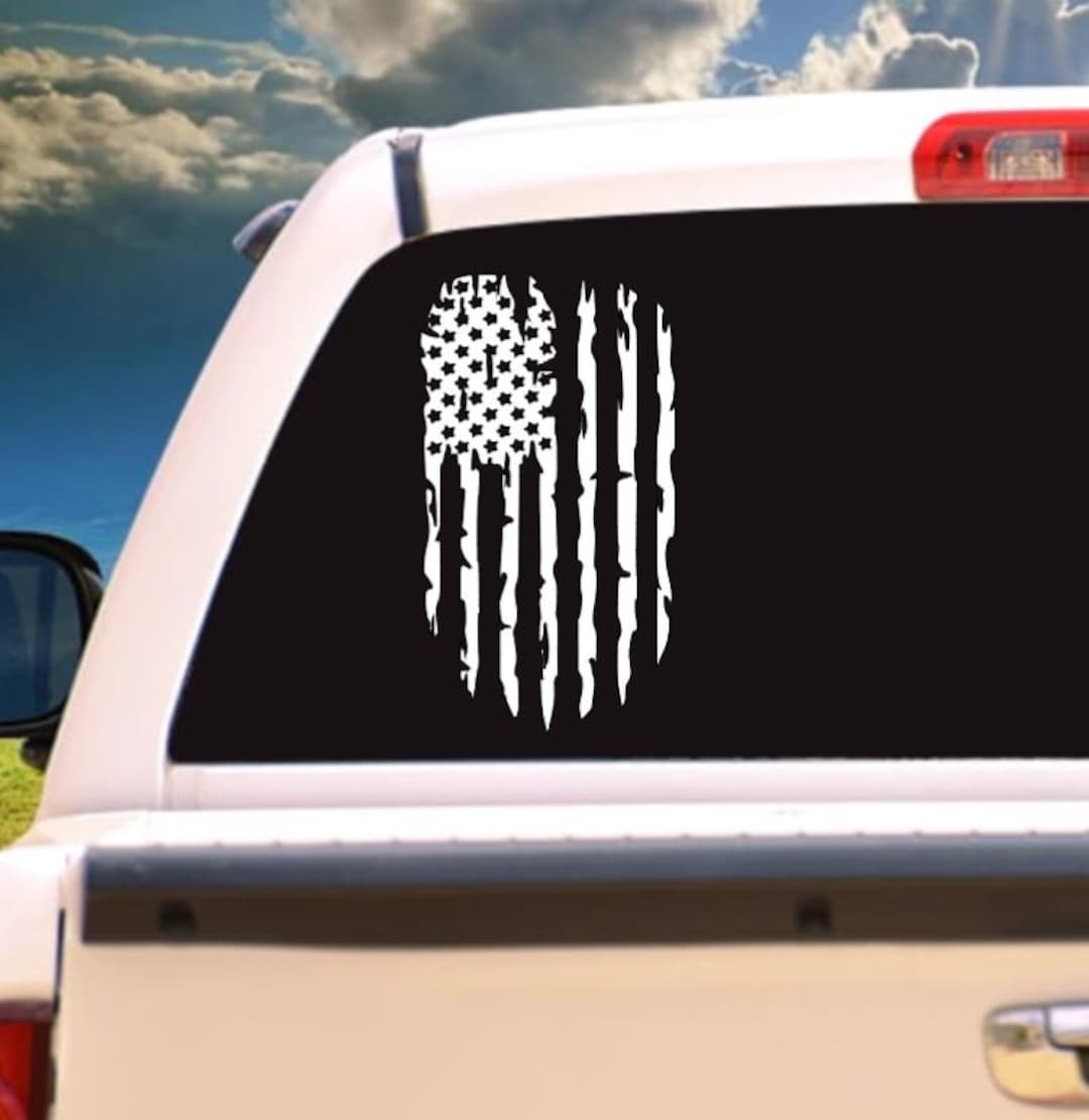 Vertical Distressed American Flag Decal / Vinyl Sticker - Etsy