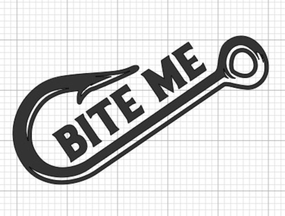 Bite Me Fishing Hook Die-cut Decal - Etsy