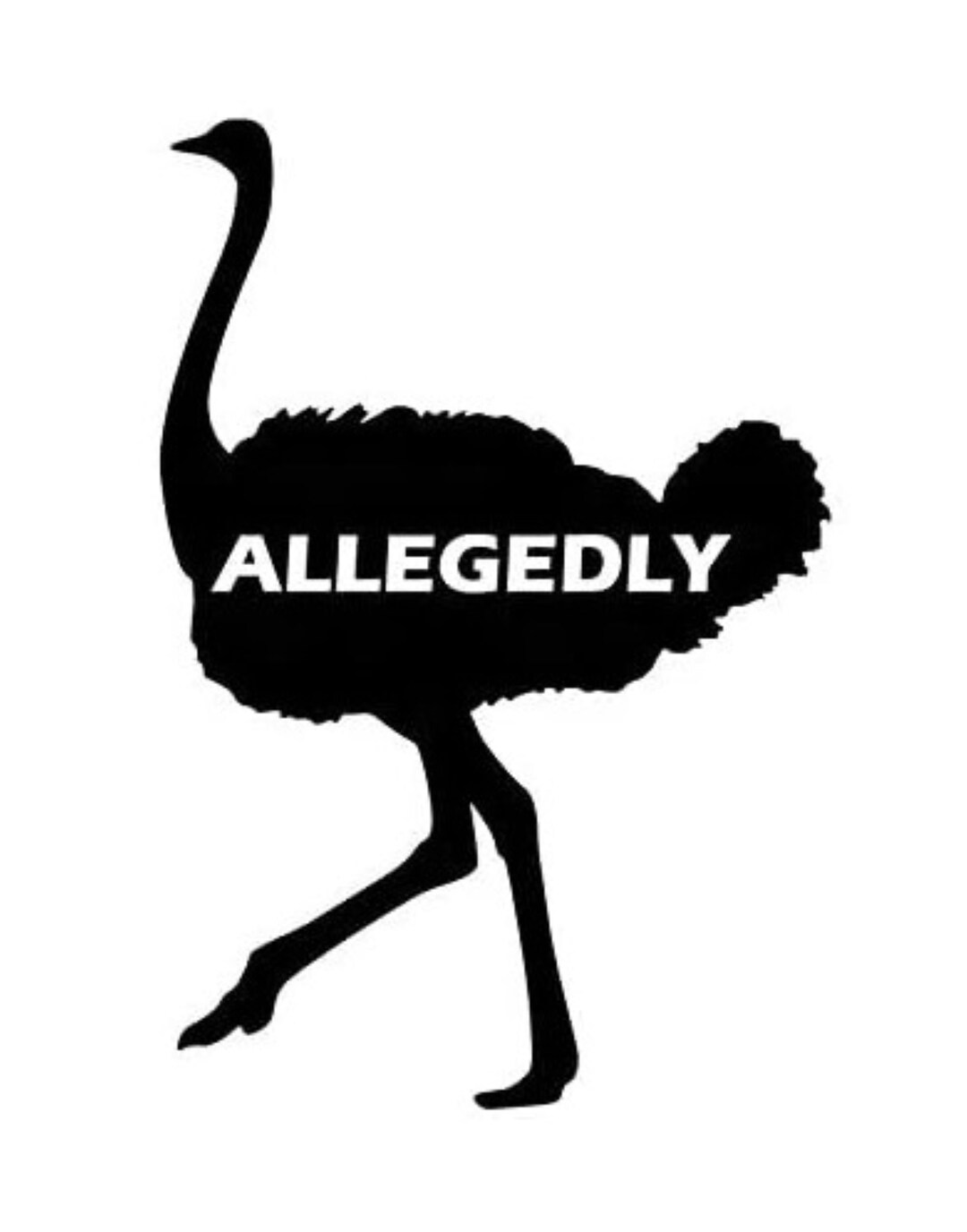 Allegedly Ostrich Die-cut Vinyl Decal / Sticker - Etsy