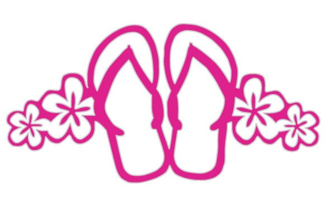 Flip Flops With Flowers Die-cut Decal / Sticker Many Colors - Etsy