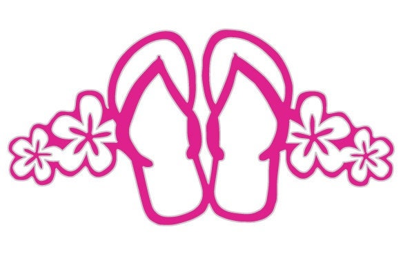 Flip Flops With Flowers Die-cut Decal / Sticker Many Colors - Etsy