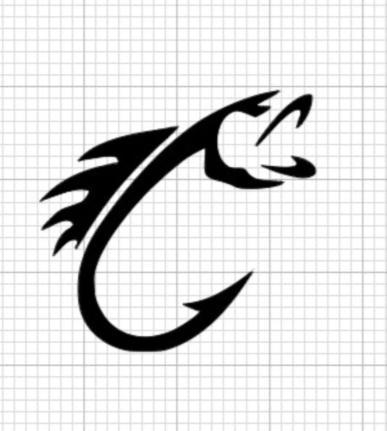 Fish Hook Die-cut Vinyl Decal / Sticker - Etsy