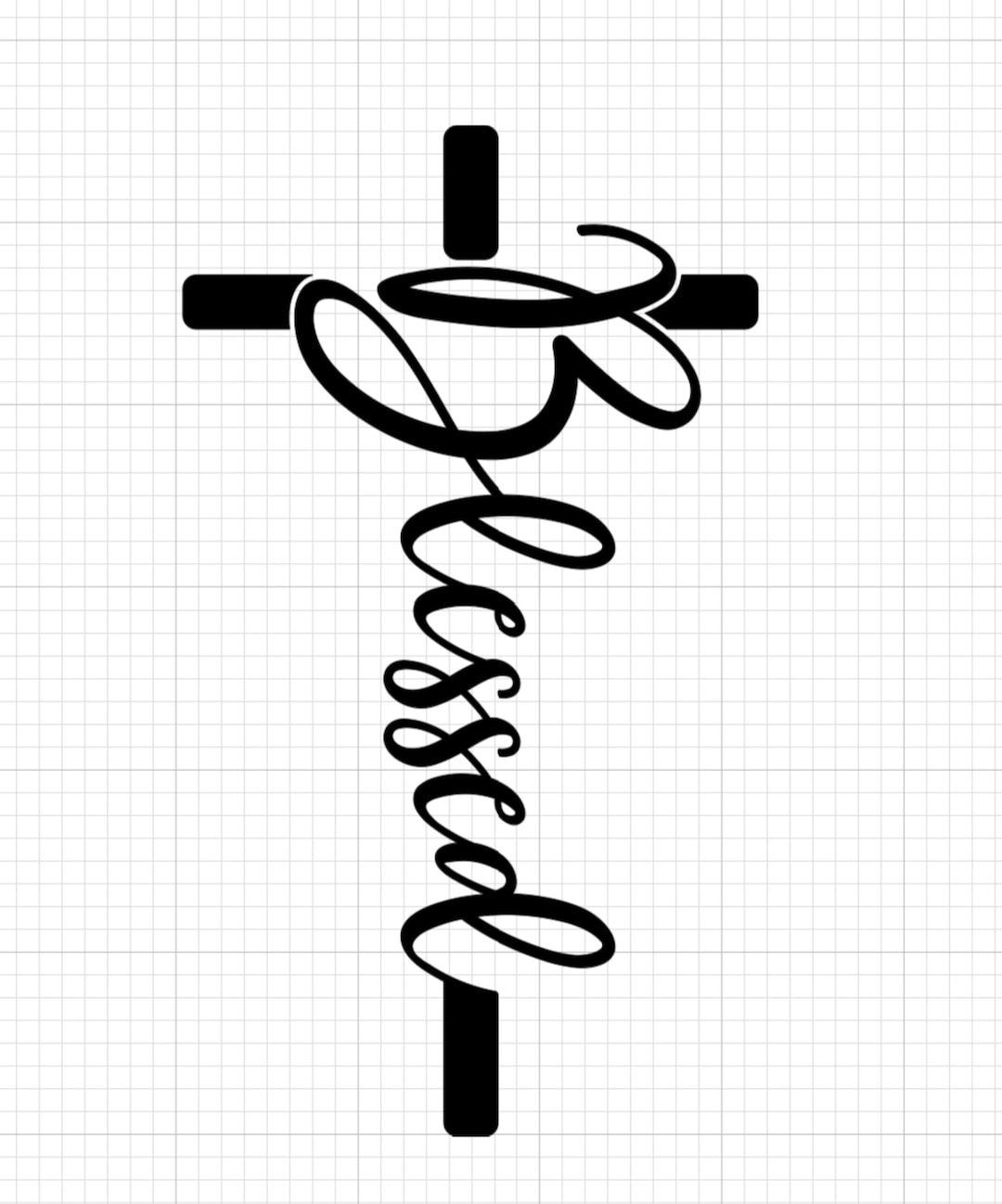 Blessed Cross Vinyl Decal / Sticker - Etsy