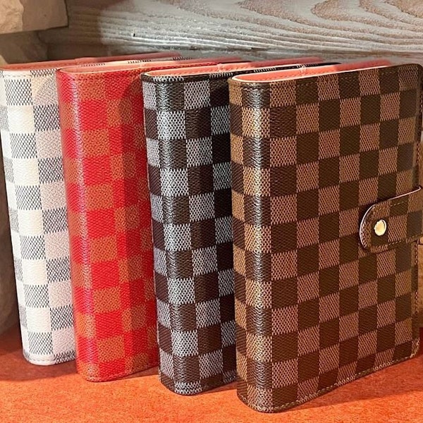 Checkered A6 Binder Brown and Red - Etsy
