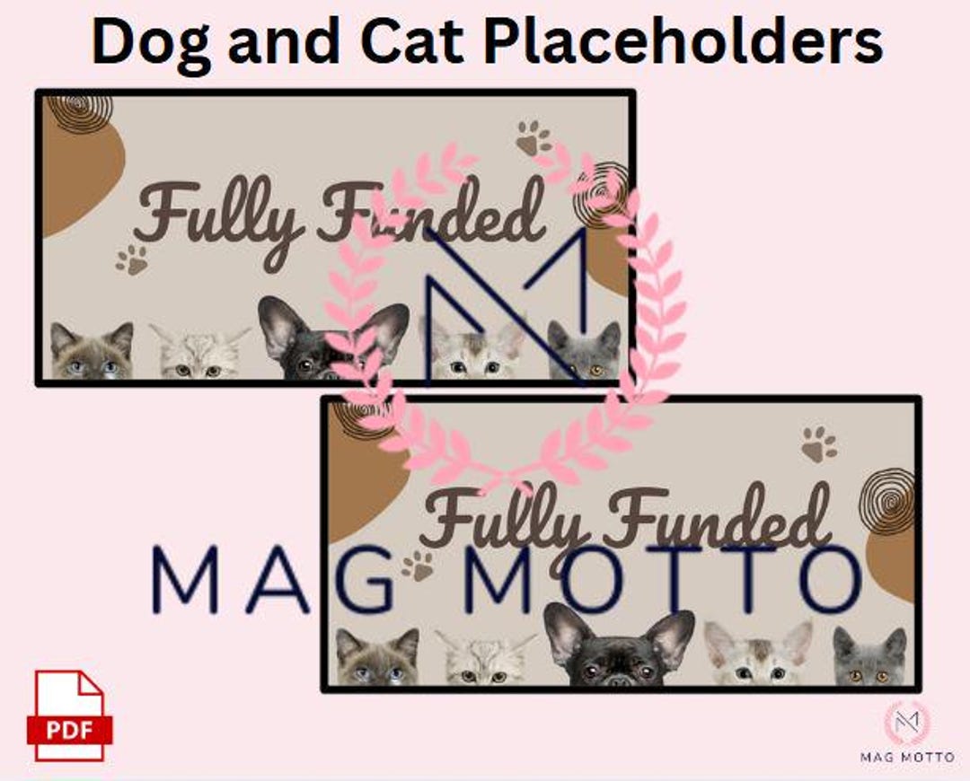 Dog and Cat Fully Funded Placeholders - Etsy