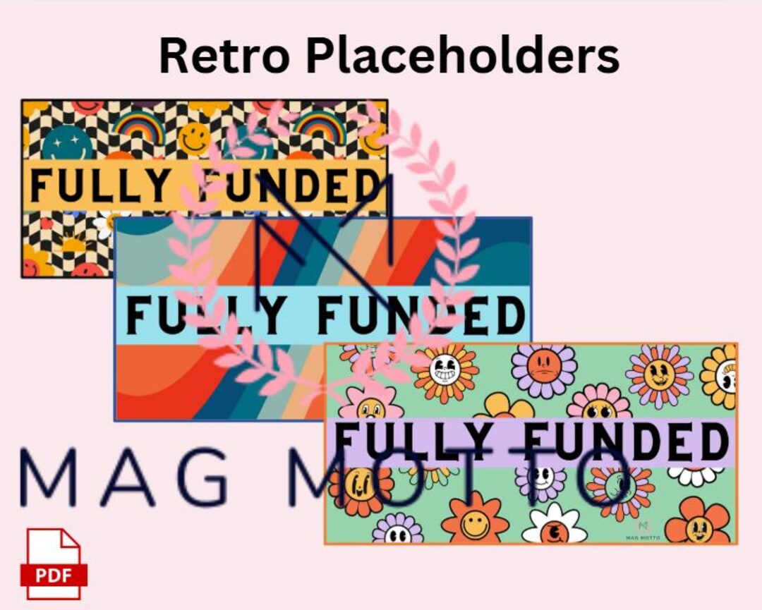 Retro Fully Funded Placeholders - Etsy