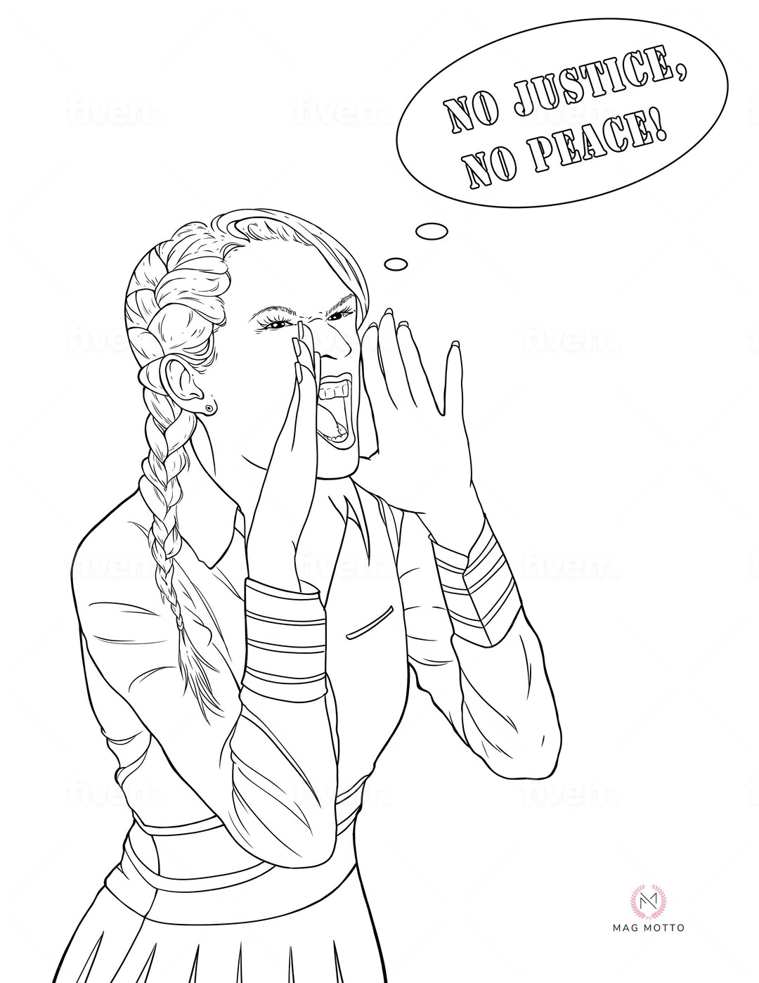 No Justice No Peace Coloring Page - Etsy