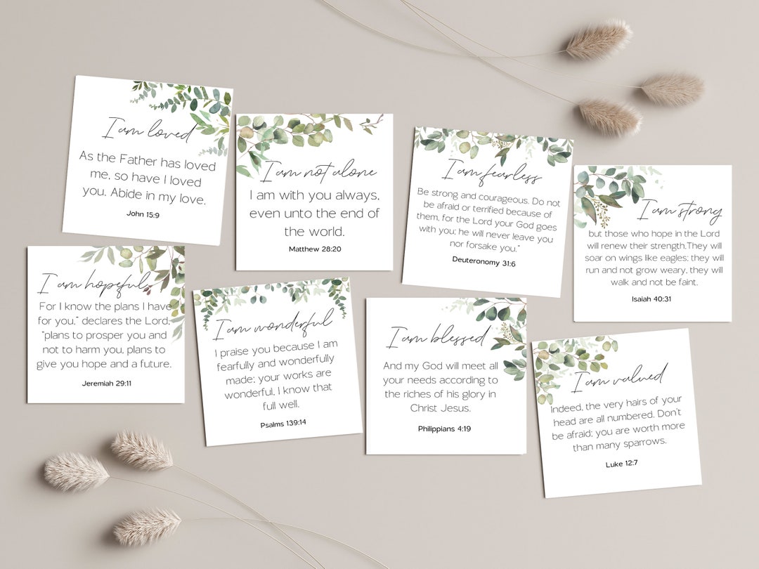 Christian Affirmation Scripture Cards | Printable - Etsy Canada