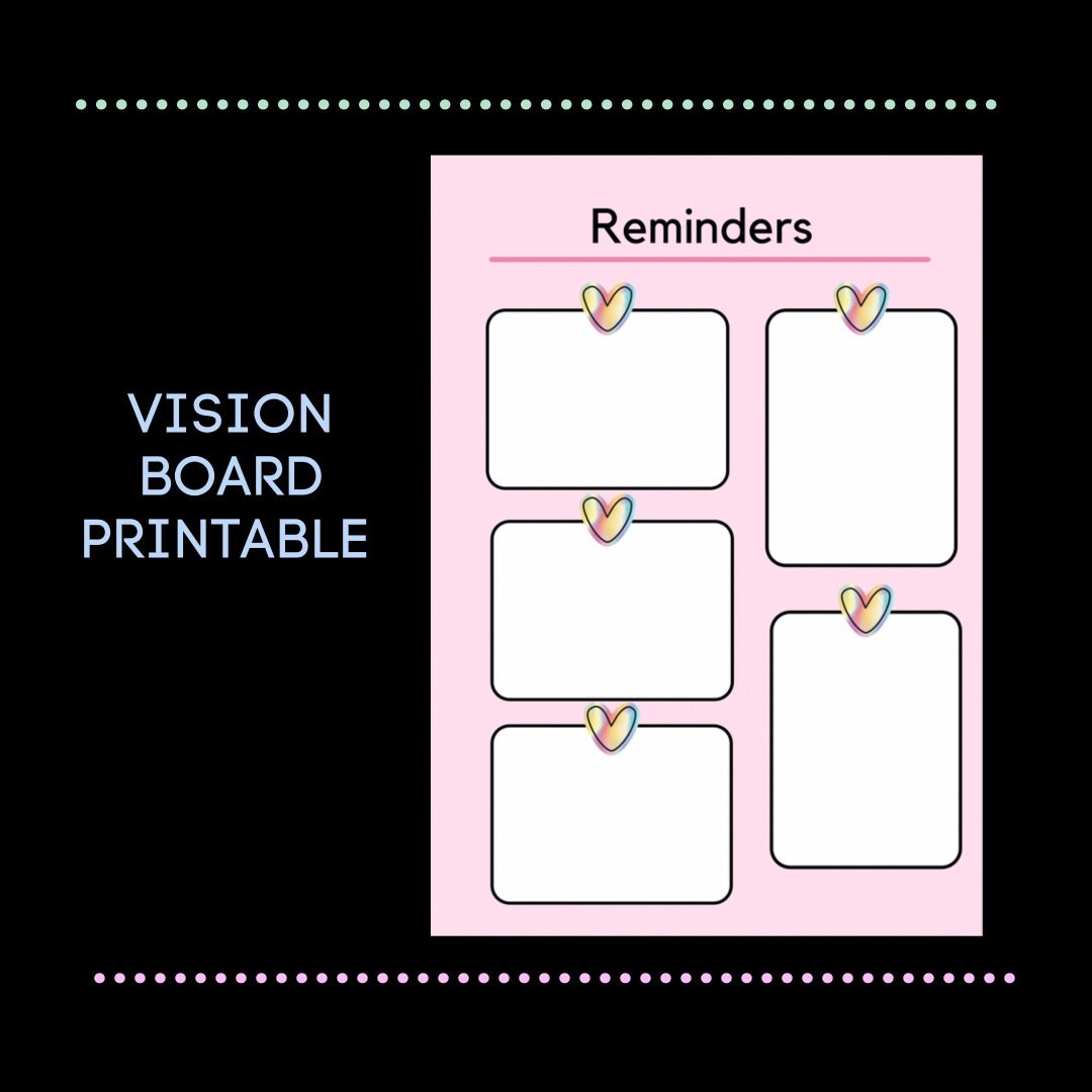Reminders Printable | Sticky Notes | Post It Notes | Vision Board ...