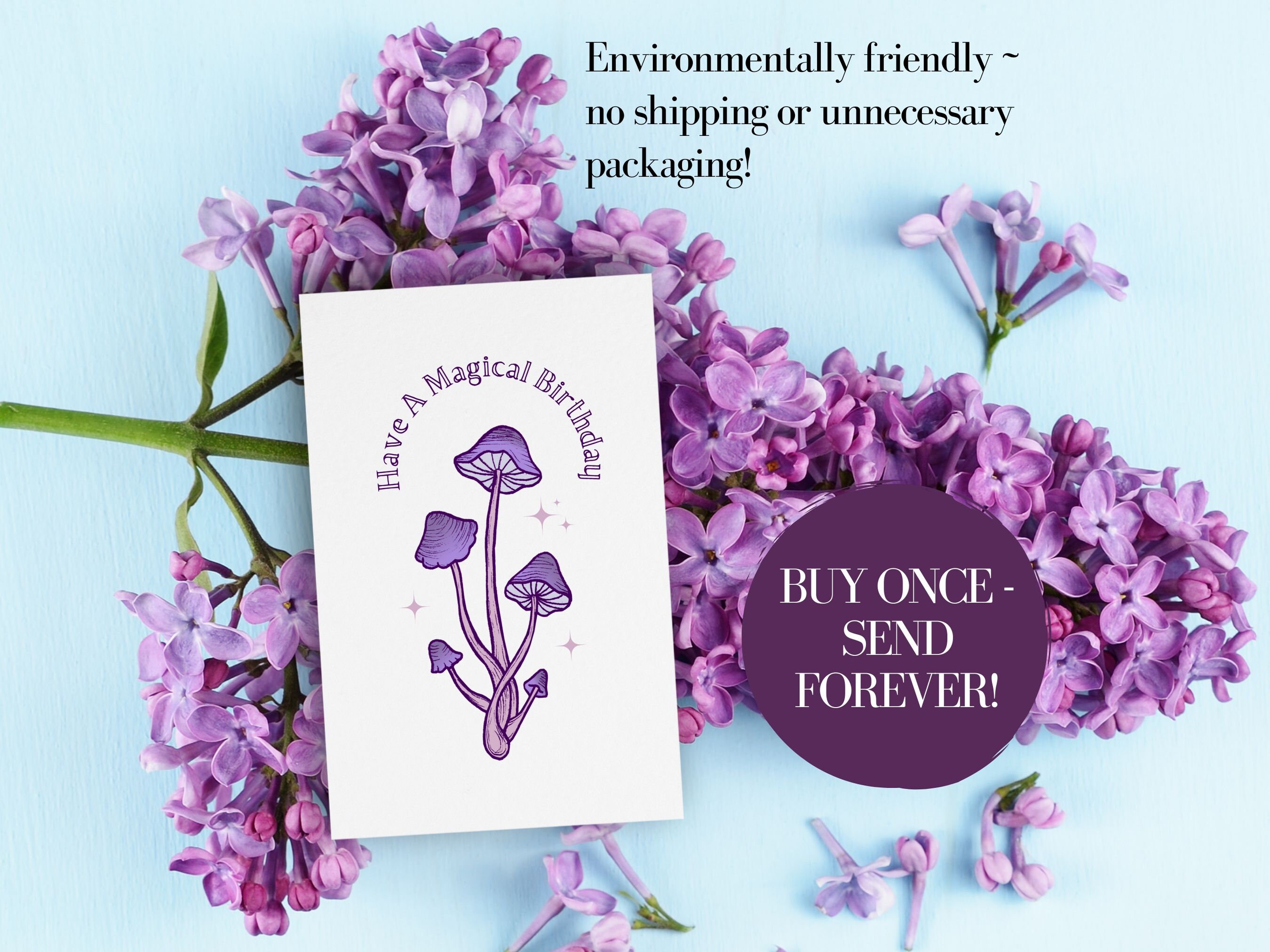 Printable Birthday Card Have a Magical Birthday Purple Magic - Etsy