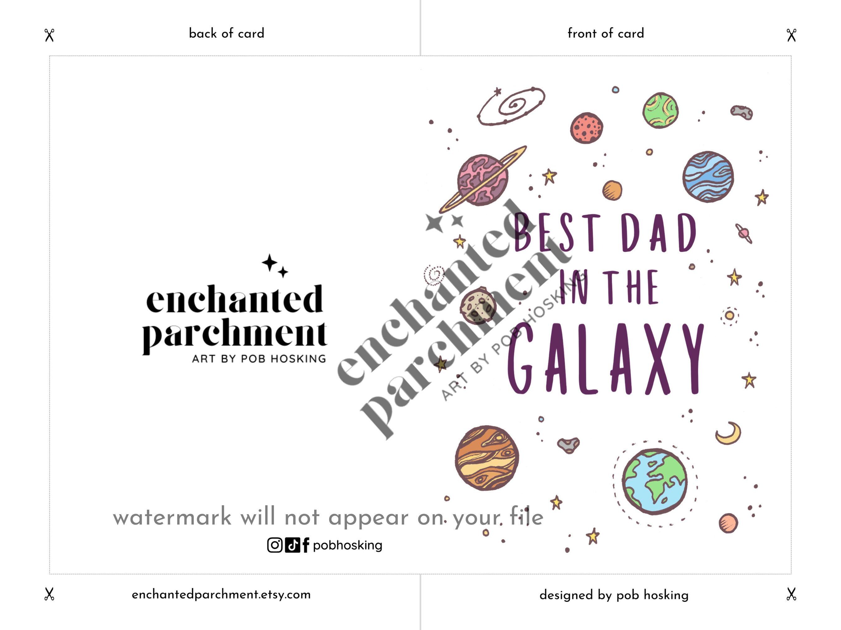 Space Father's Day Card | Dad in the Galaxy (digital Download - Etsy