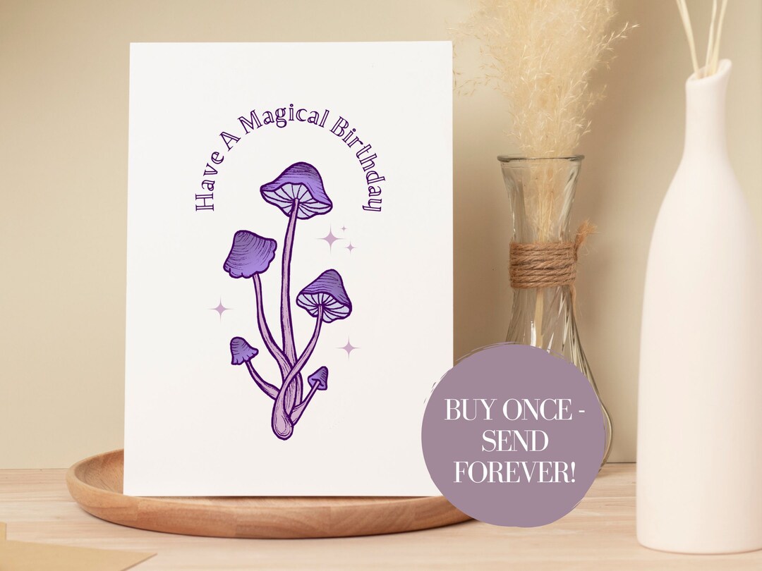 Printable Birthday Card Have a Magical Birthday Purple Magic - Etsy