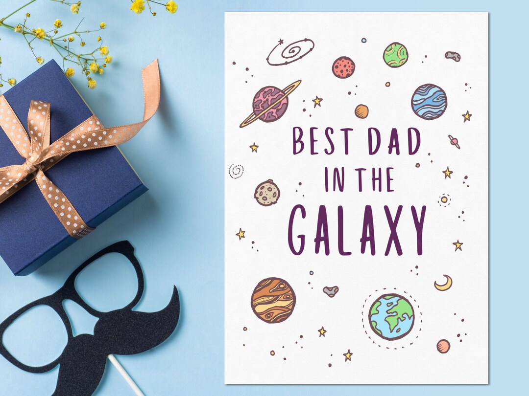 Space Father's Day Card | Dad in the Galaxy (digital Download - Etsy