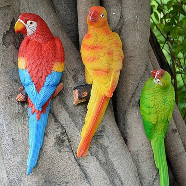 Garden Parrot Statues - Etsy